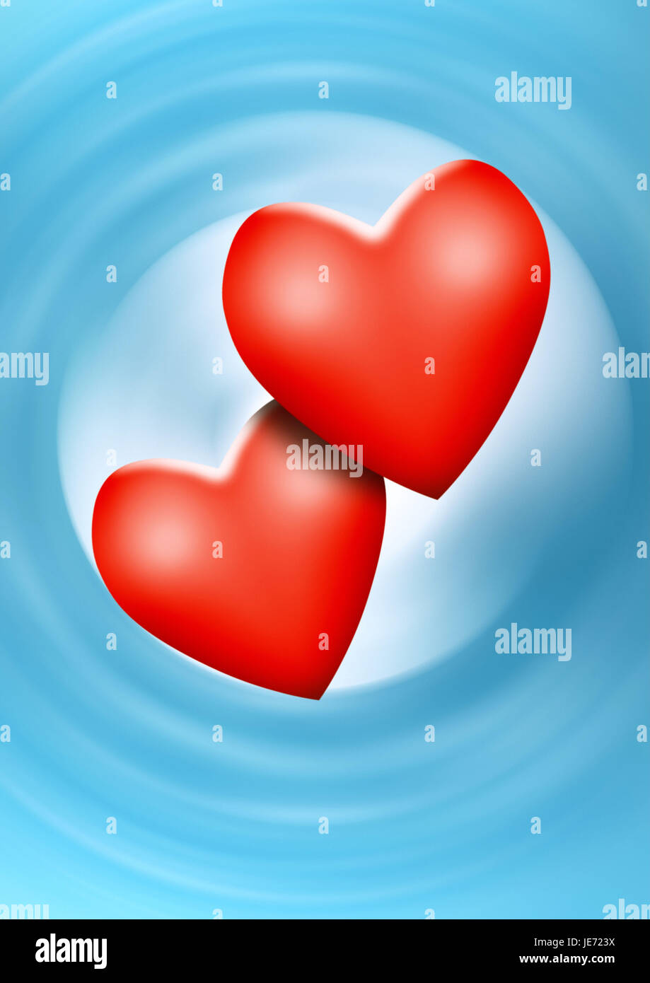 two red hearts Stock Photo - Alamy
