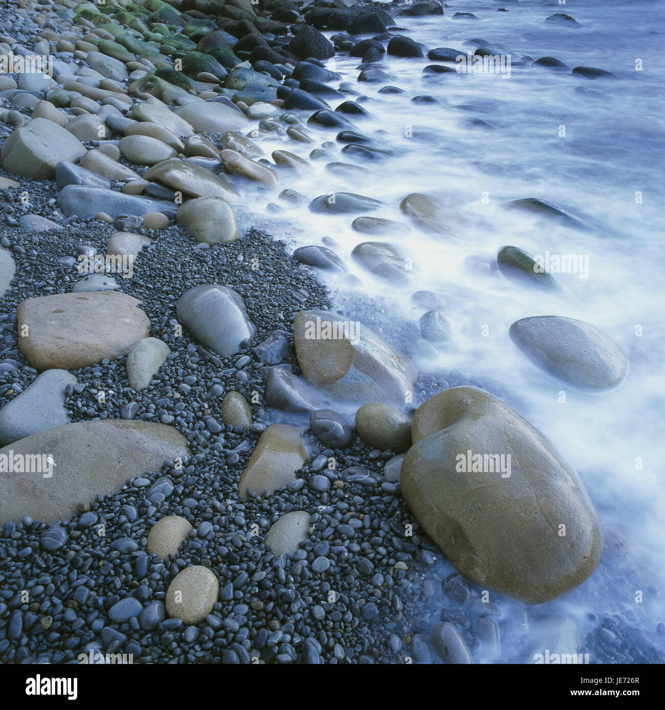 Gravel beach, stones, surf, beach, pebbles, rocks, sea, breakers ...