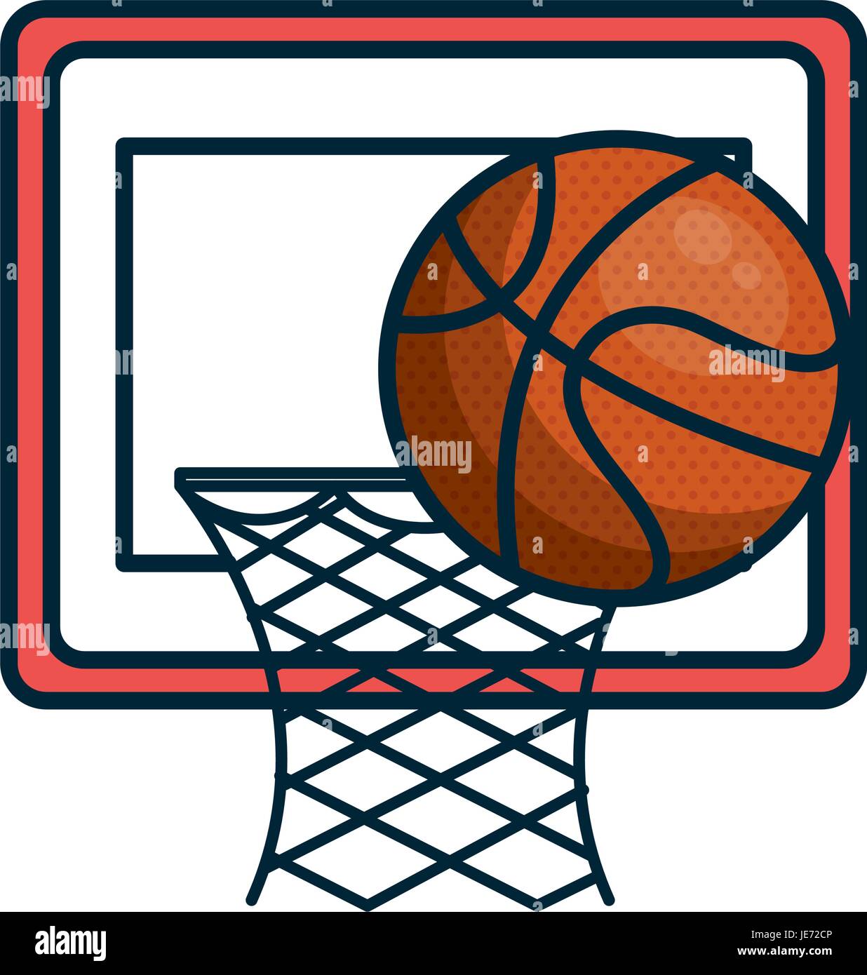 basketball balloon and basket vector illustration design Stock Vector ...