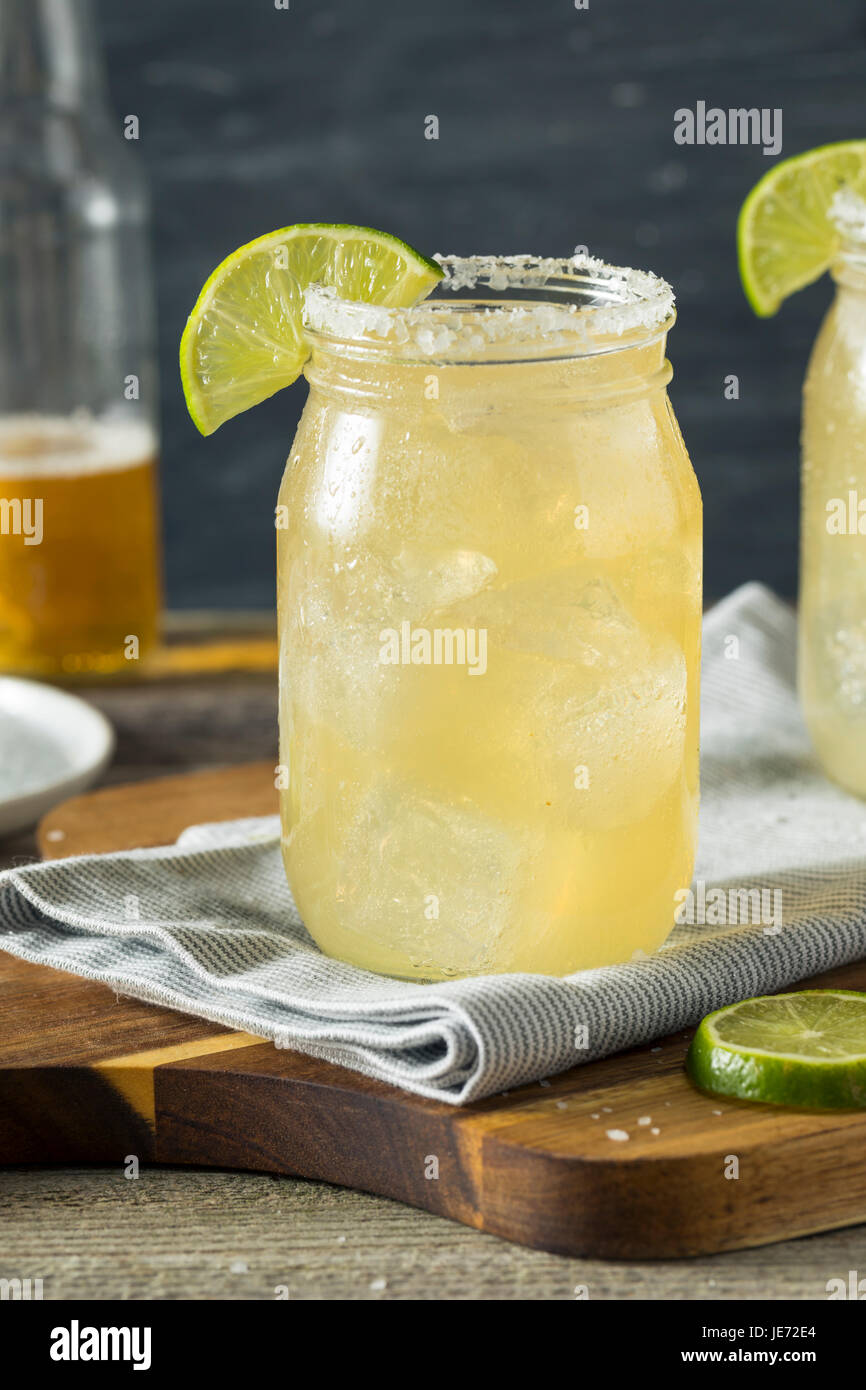 Refreshing Alcoholic Beer Margarita Beerita with Salt and Lime Stock ...