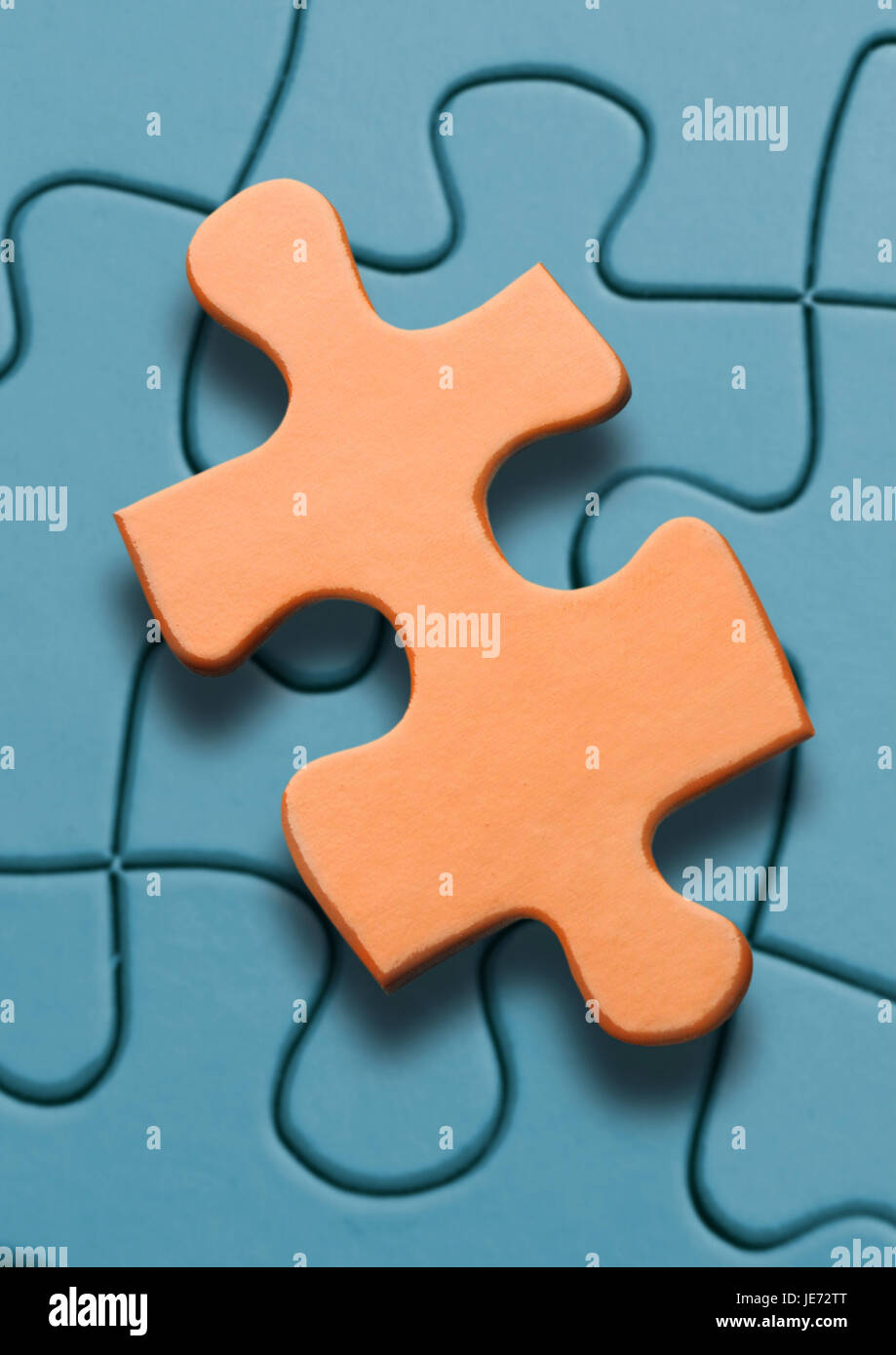 Jigsaw puzzle with a jigsaw puzzle part Stock Photo - Alamy