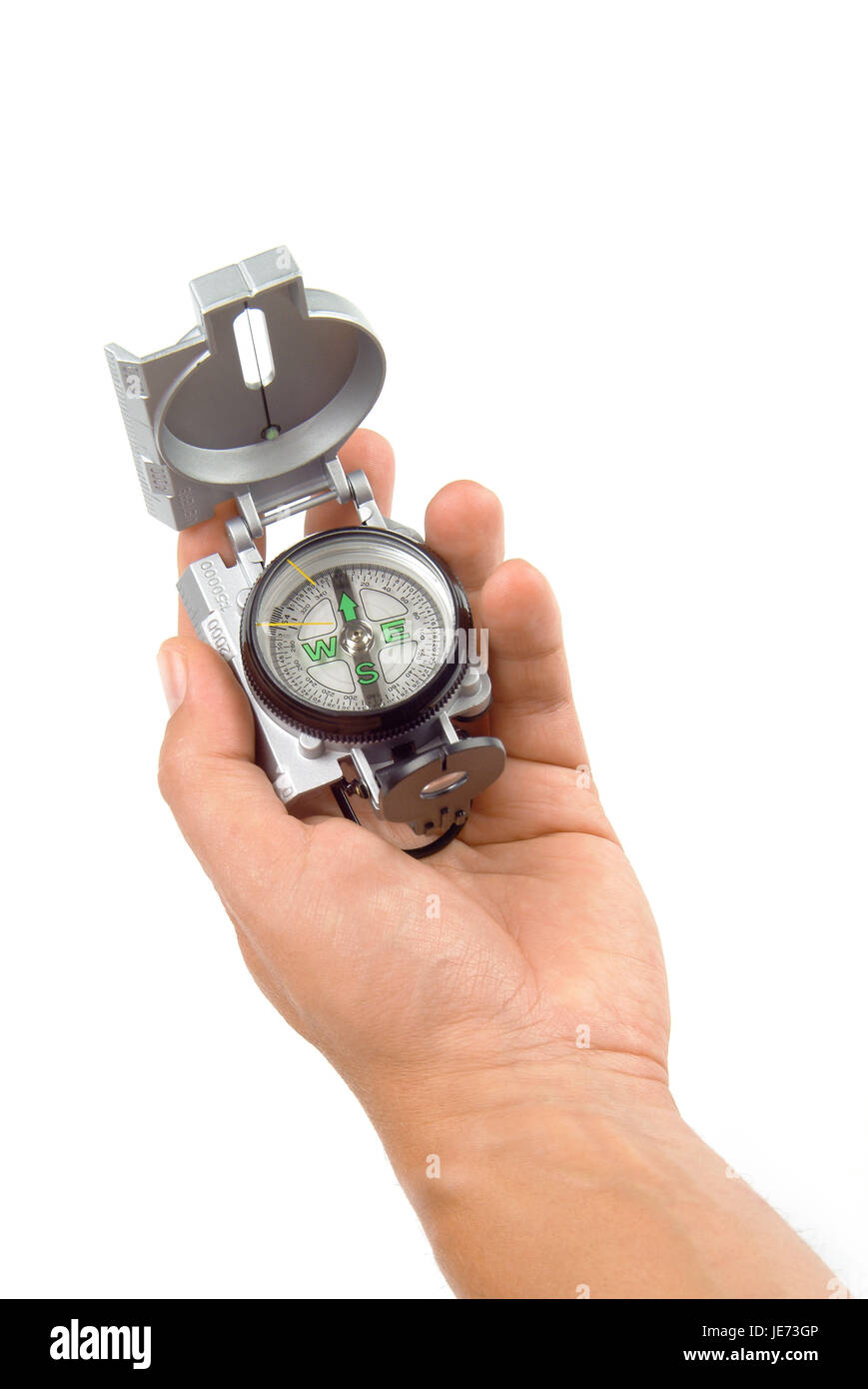 Hand with compass Stock Photo - Alamy