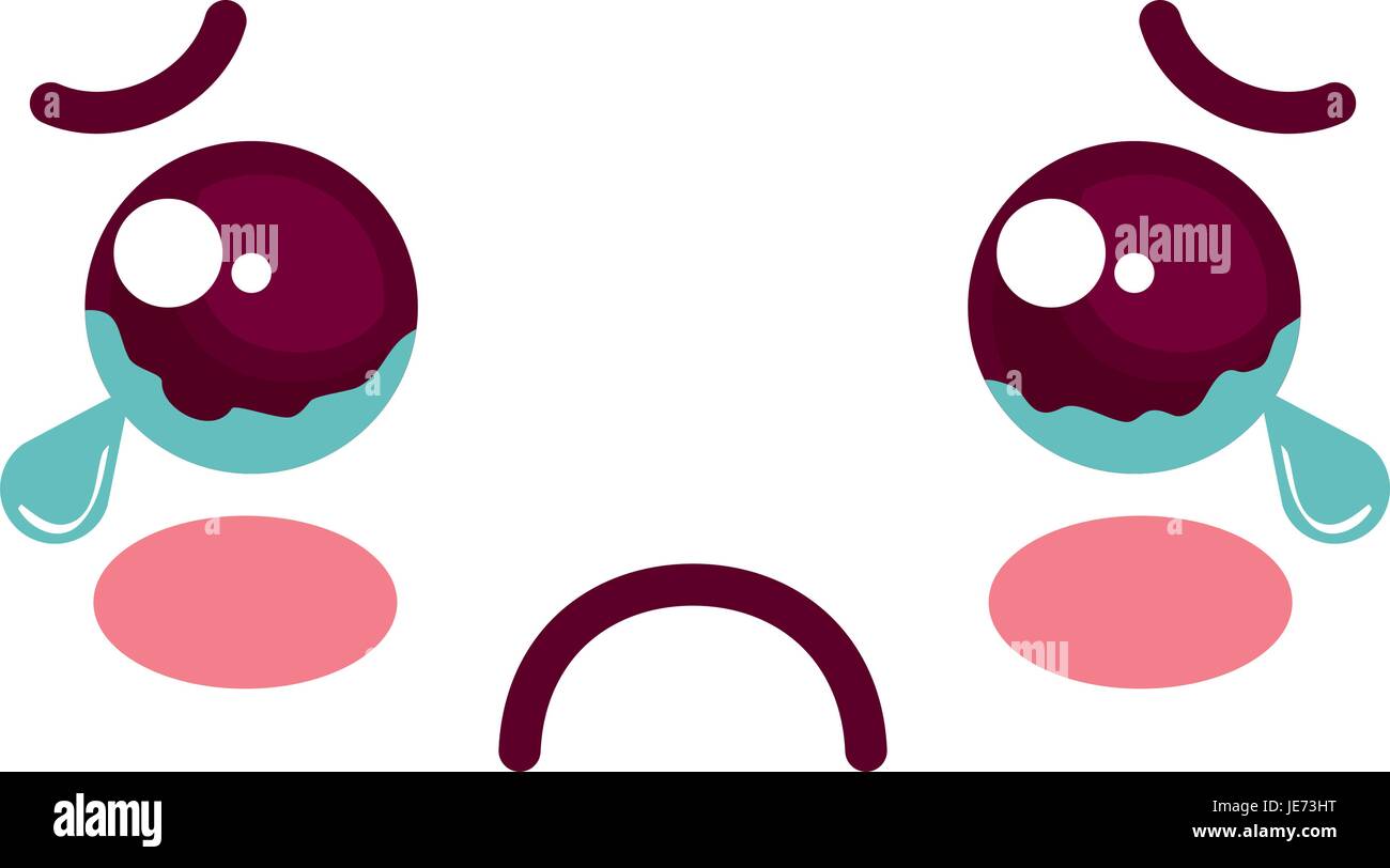 sad face kawaii character icon vector illustration design Stock Vector ...