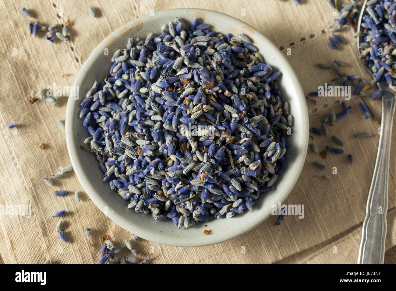 Raw Organic Dry Purple Lavender Spice in a Bowl Stock Photo - Alamy