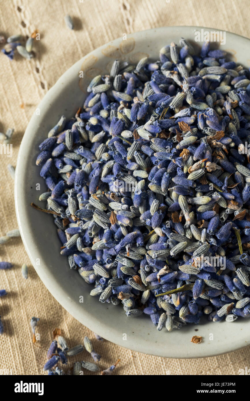 Raw Organic Dry Purple Lavender Spice in a Bowl Stock Photo - Alamy