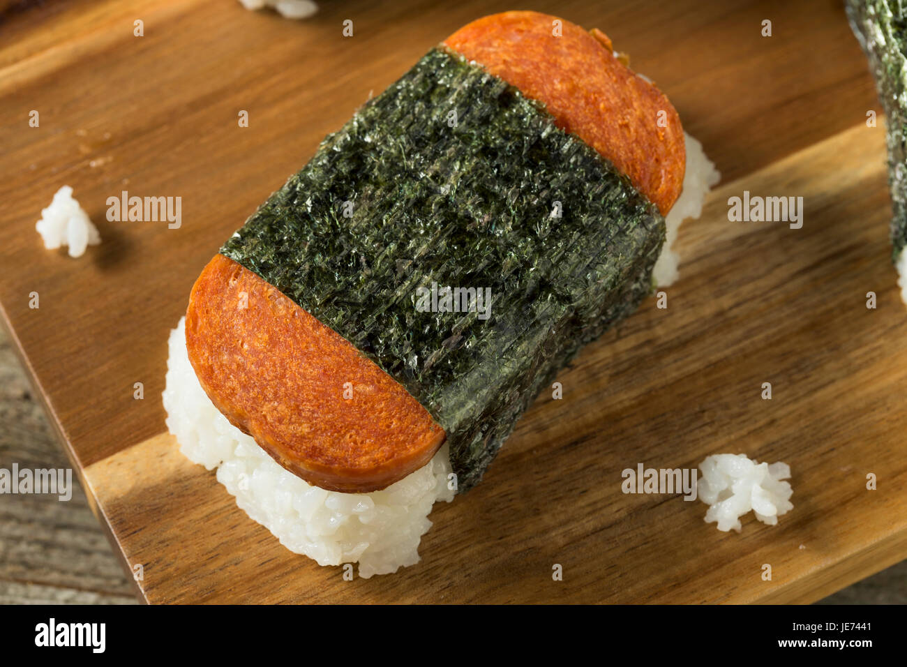 Homemade Healthy Musubi Rice and Meat Sandwich from Hawaii Stock Photo ...