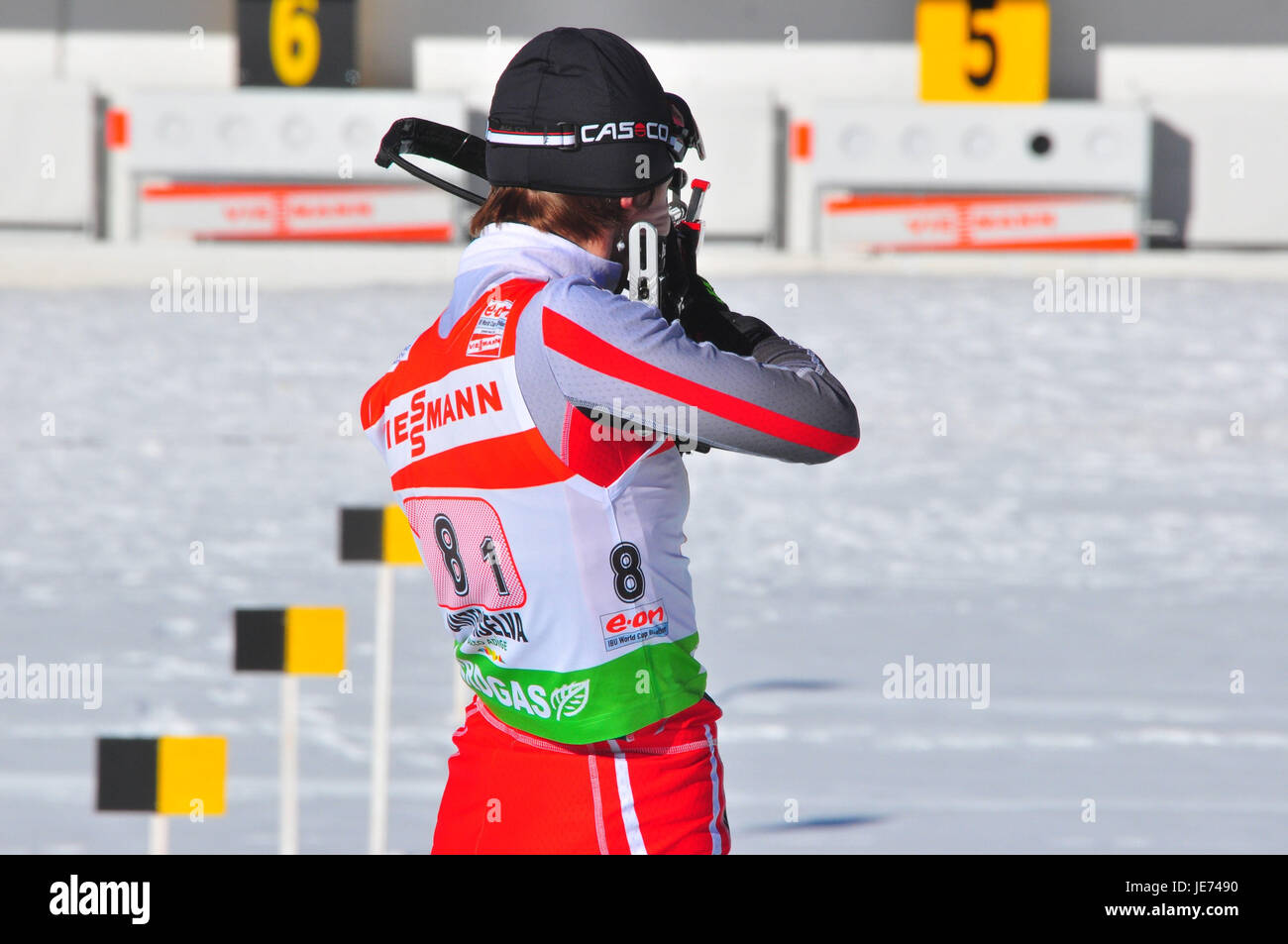 Winter sports, biathlon, world cup, Antholz, shooting range, shooting ...