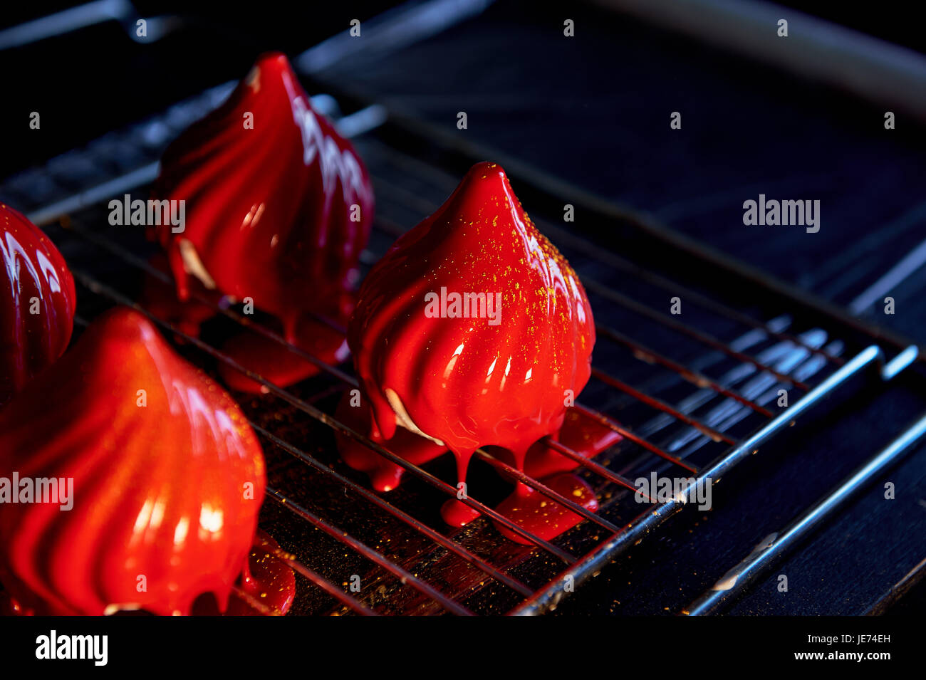 Fire berry cake, A delicate cream mousse, covered with incredibly shiny ...