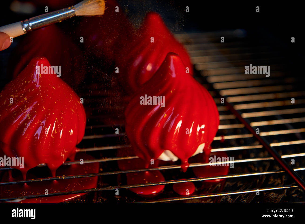 Fire berry cake, A delicate cream mousse, covered with incredibly shiny ...