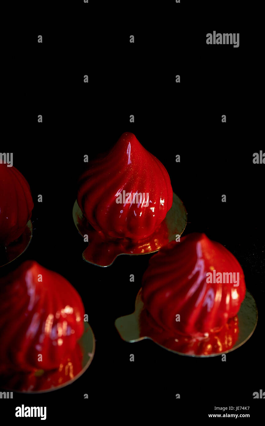 Fire berry cake, A delicate cream mousse, covered with incredibly shiny ...