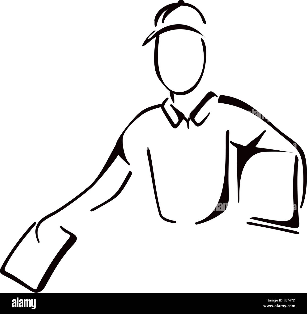 Shipping cardboard box sketch Stock Vector Images - Alamy