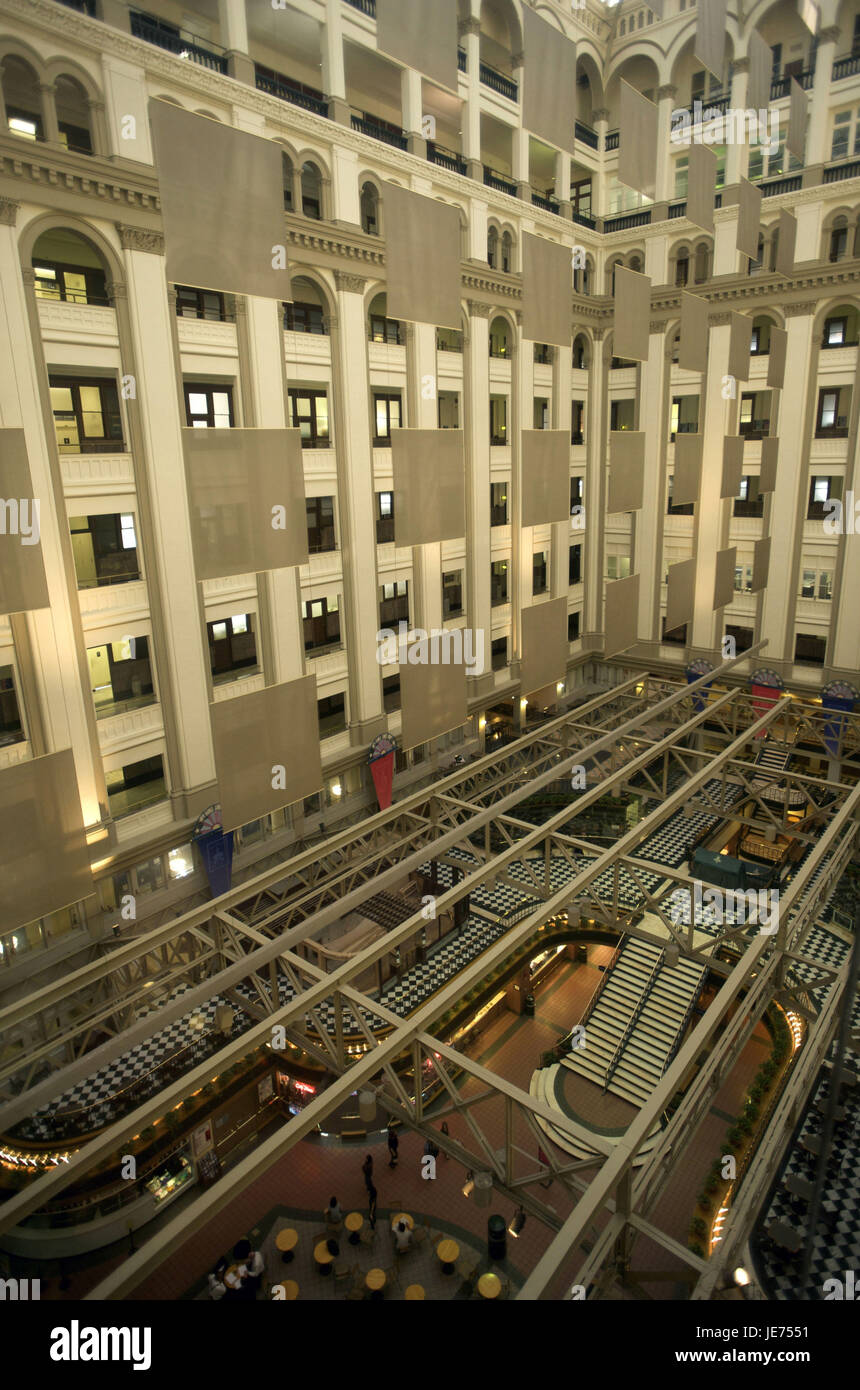 The USA, America, Washington D.C, Down Town, shops in the interior of ...