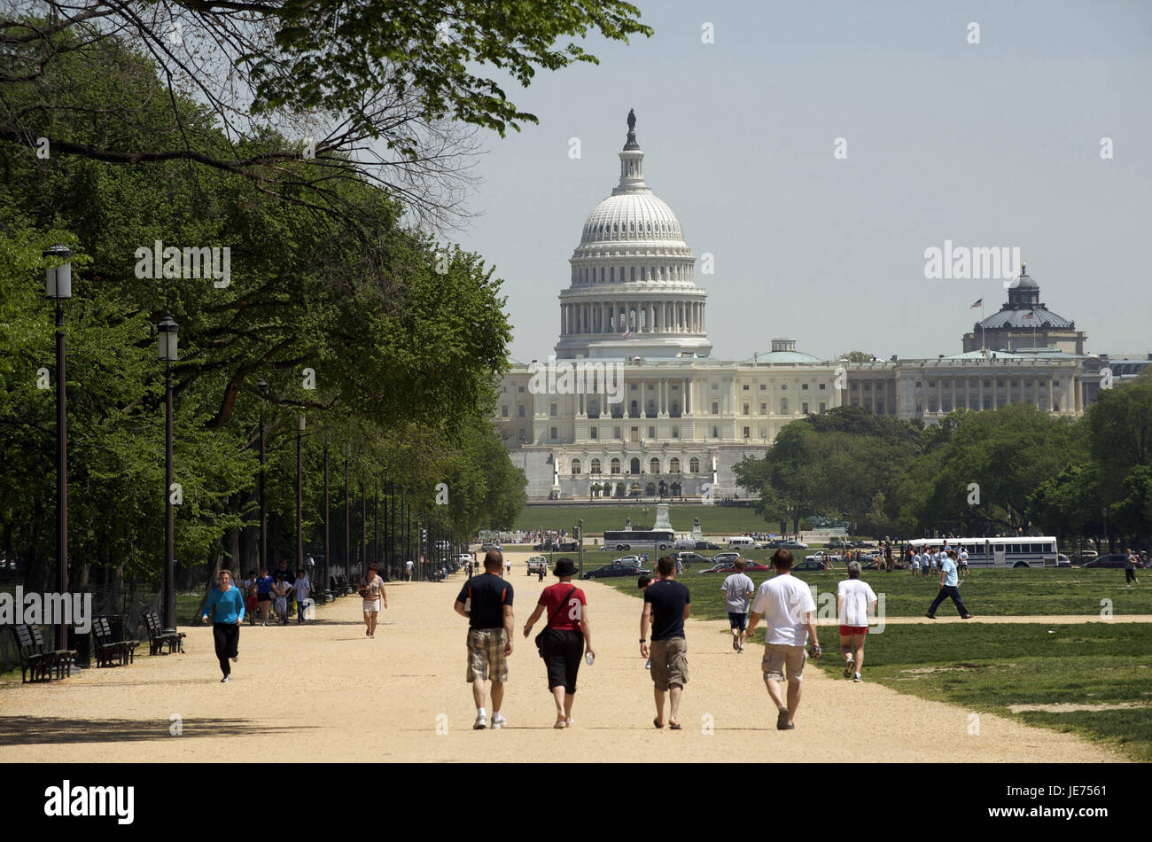 The USA, America, Washington D.C., tourists before Capitol Stock Photo ...