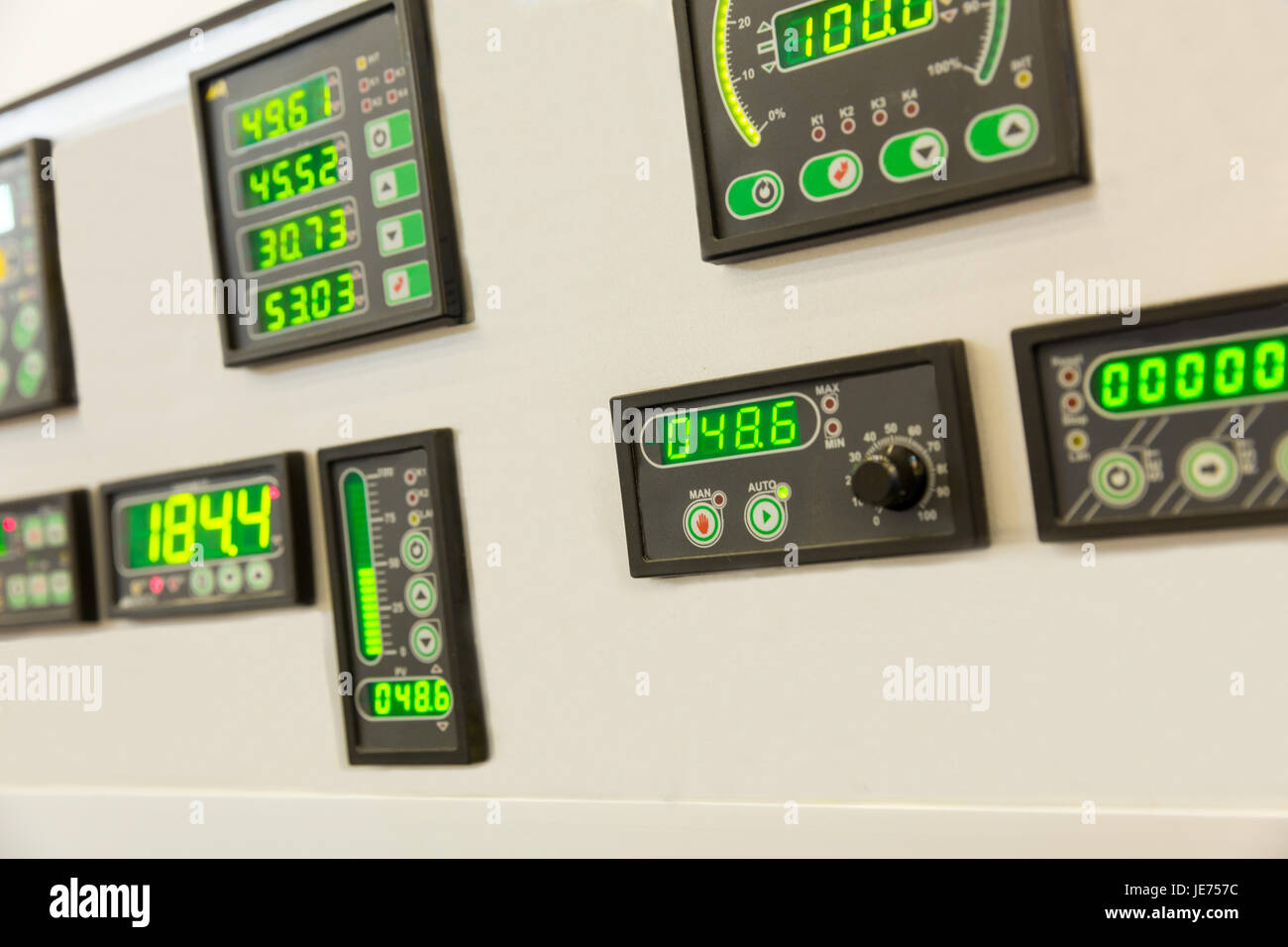 Water control panel, electronic displays, leds, buttons and switches ...