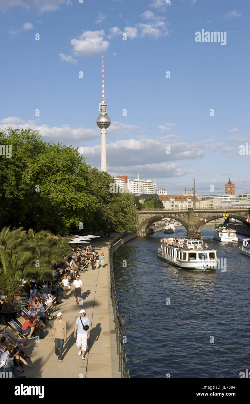 Germany, Berlin, Europe, beach swimming area on the Spree Stock Photo ...