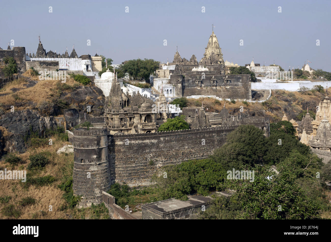India, Gujarat, Palitana, Jain temple in the mountain Shatrunjaya Stock ...