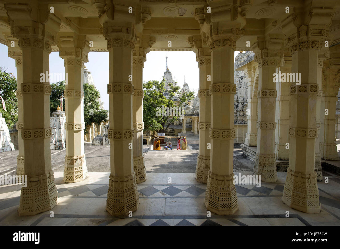 India, Gujarat, Palitana, Jain temple in the mountain Shatrunjaya ...