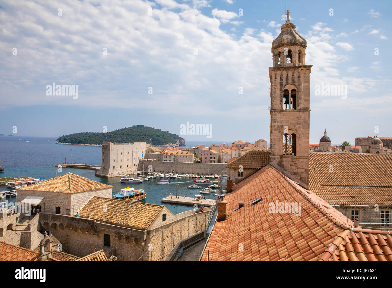 Bell tower of the Dominican monastery and museum overlooking the ...