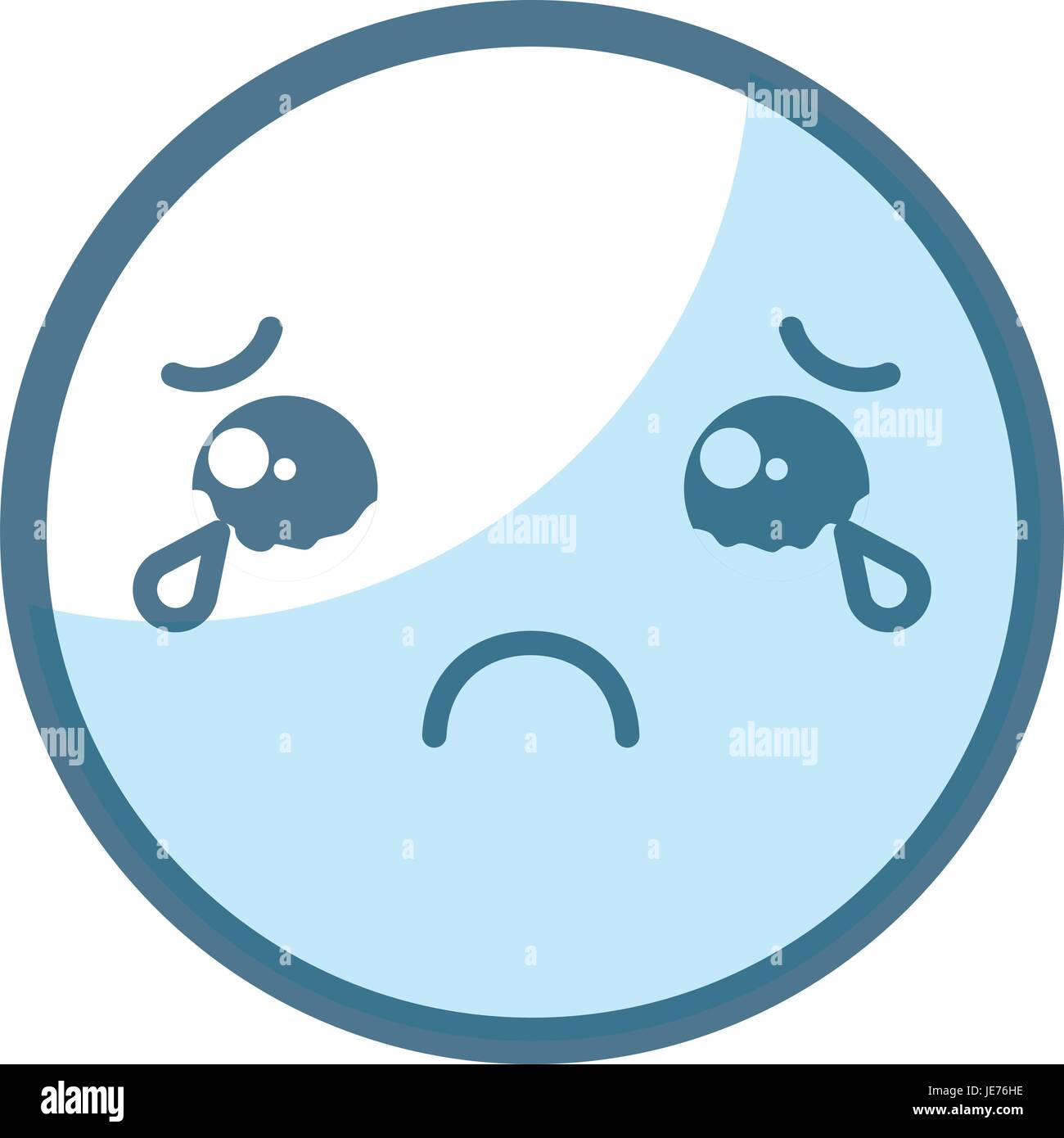 emoticon sad face kawaii character icon vector illustration design ...
