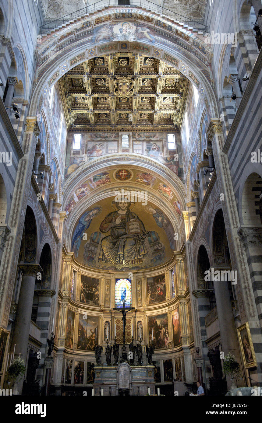 Italy, Tuscany, Pisa, cathedral to Pisa, cap frescoes, from below Stock ...