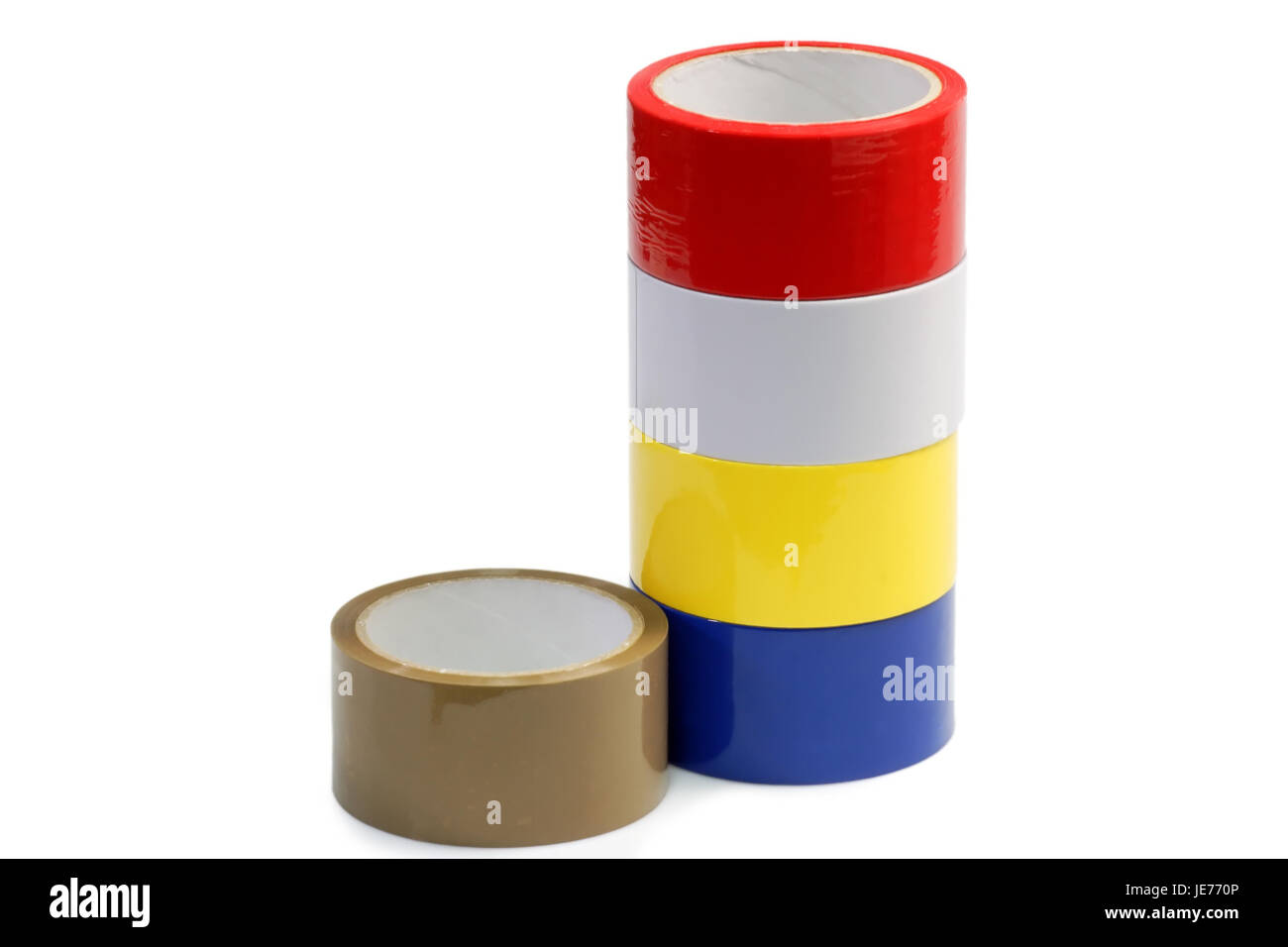 Colorful insulating tape isolated on white background Stock Photo - Alamy