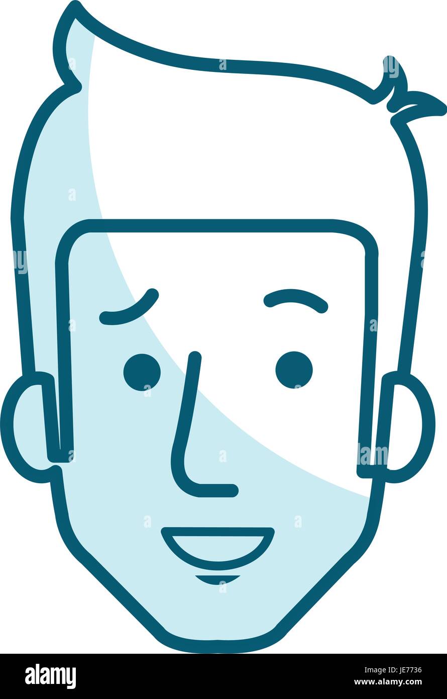 young man head avatar character vector illustration design Stock Vector ...