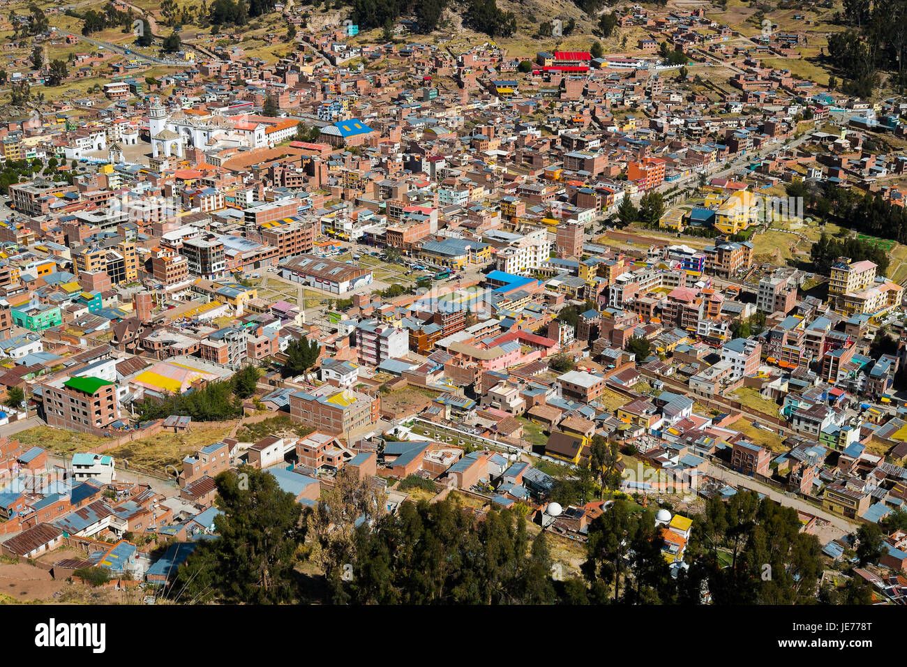 Aerial view of Copacabana on Titicaca lake, Bolivia Stock Photo - Alamy