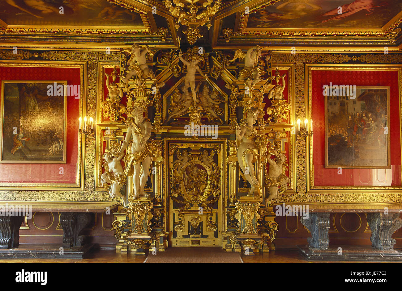 Germany, Lower Saxony, Bueckeburg, residence lock, golden hall, god's ...