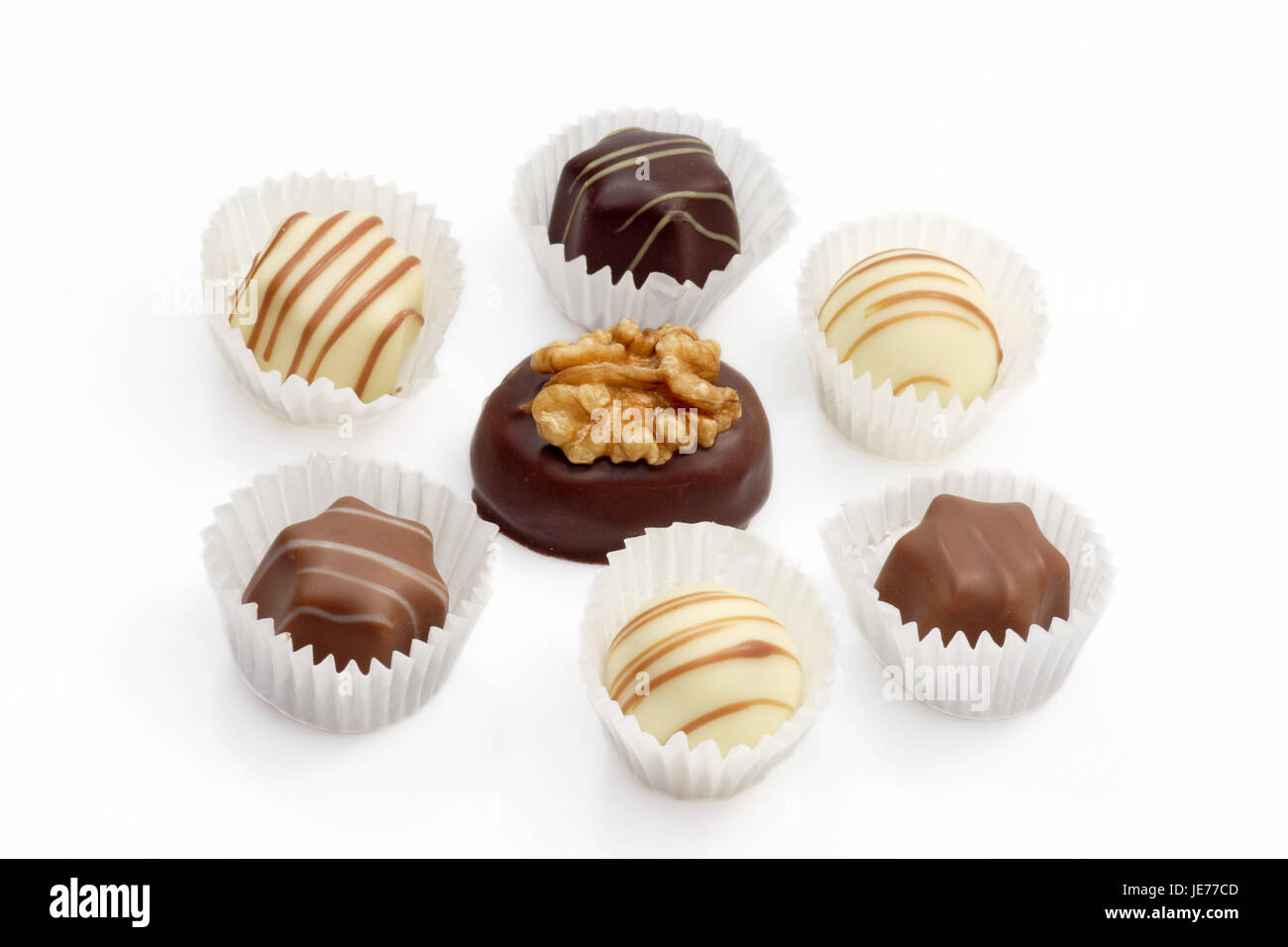 Shot of some delicious chocolates on bright background Stock Photo - Alamy