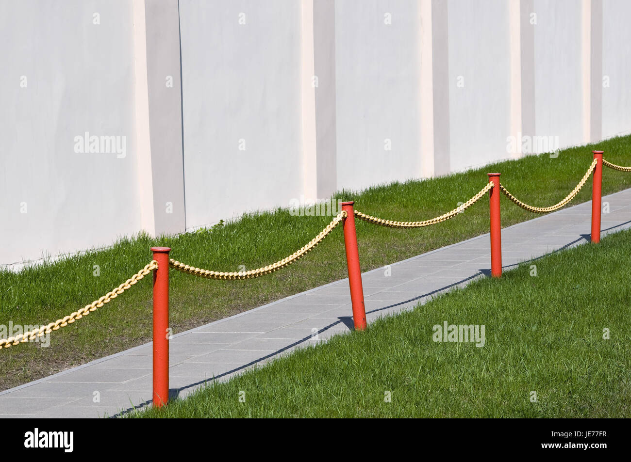 Meadow, way, demarcation, fence Stock Photo - Alamy