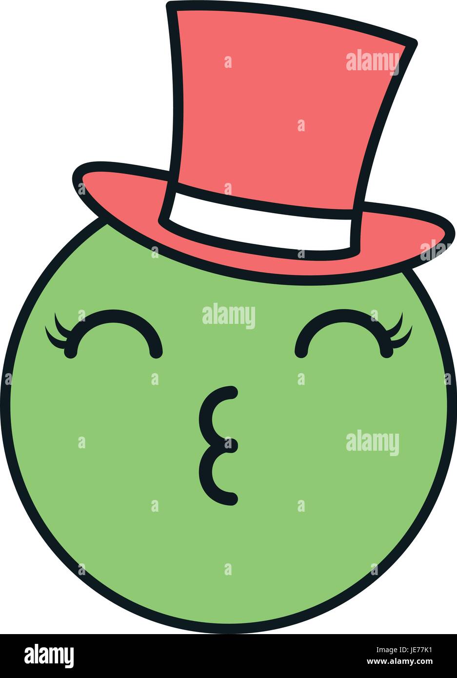 emoticon with hat kawaii character icon Stock Vector Image & Art - Alamy