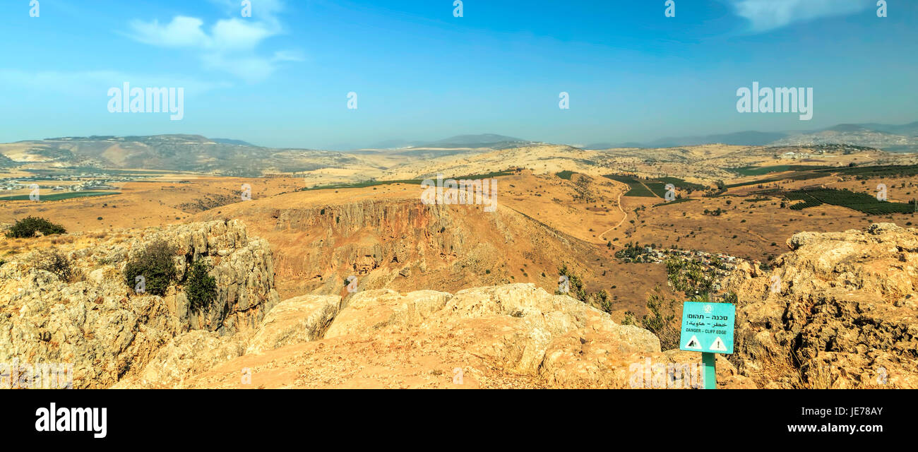 Summit of Mount Arbel in The Lower Galilee near Tiberias in Israel ...