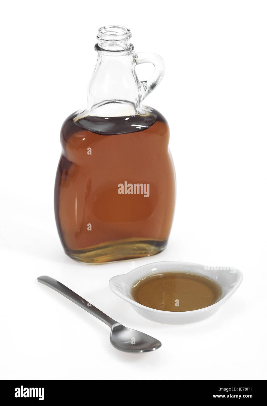 Flask, maple syrup, white background Stock Photo - Alamy
