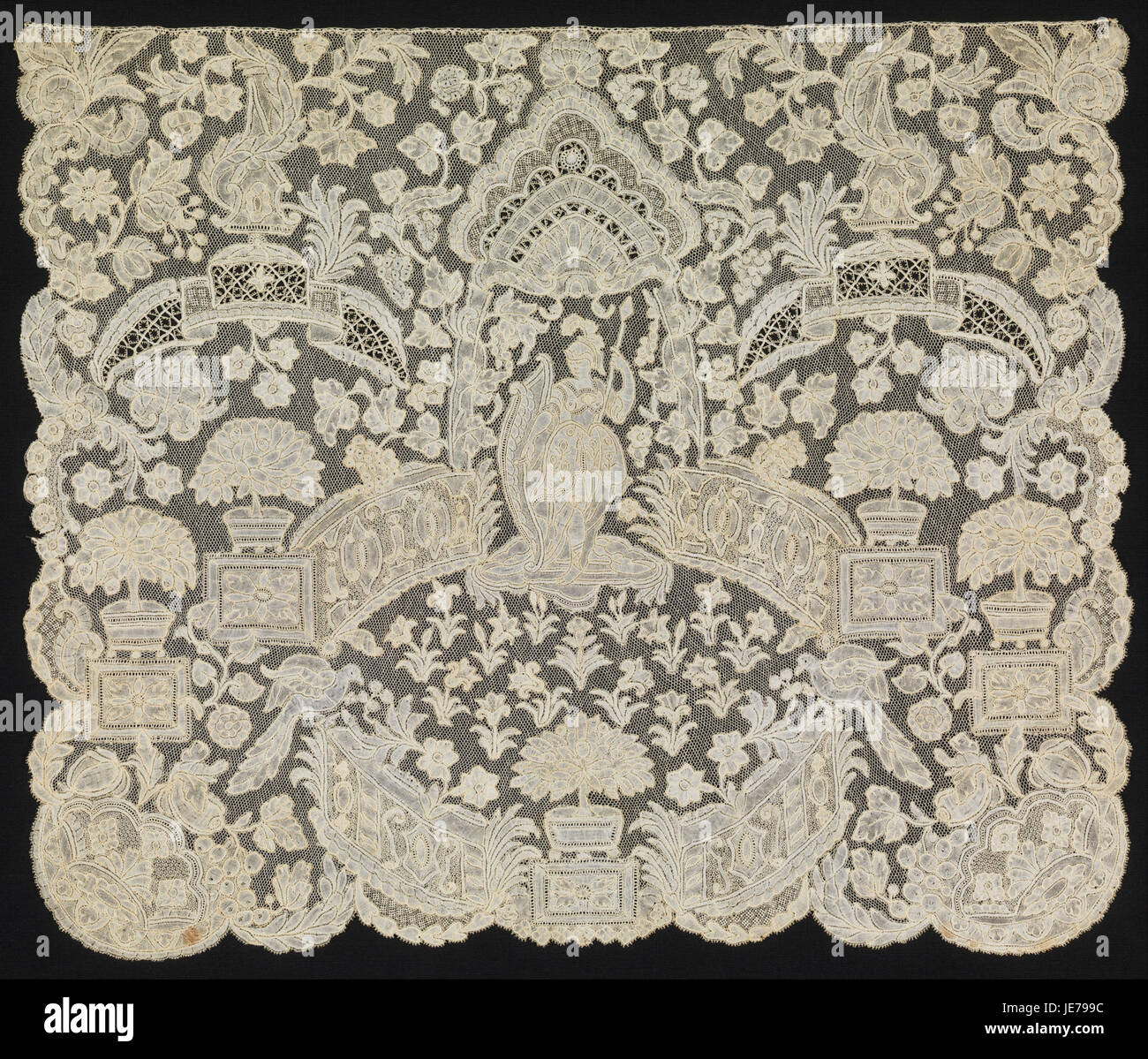 A close-up image of a cravat end, illustrating the intricate design and ...