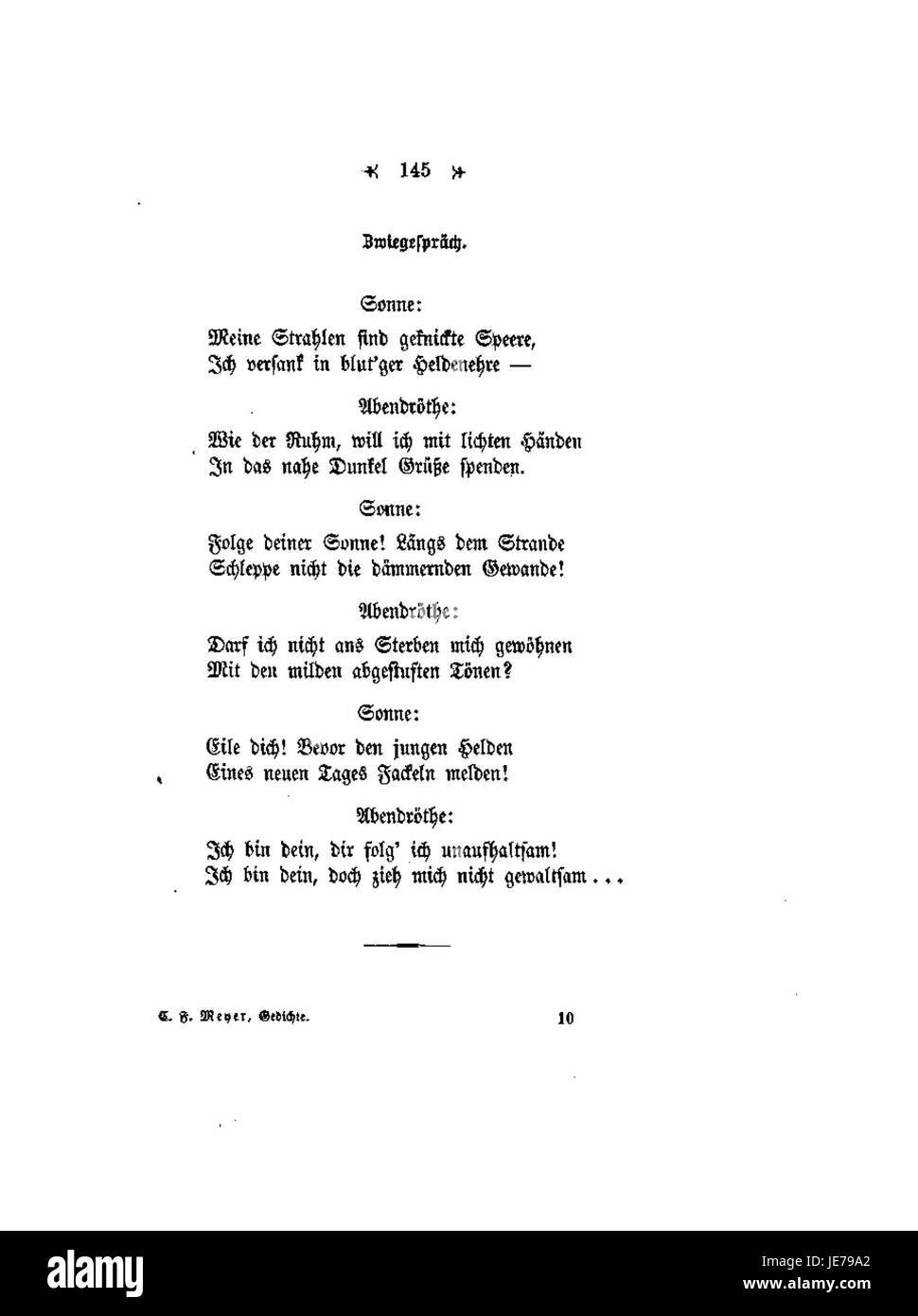 Conrad Ferdinand Meyer's 'Gedichte,' a collection of 145 poems ...