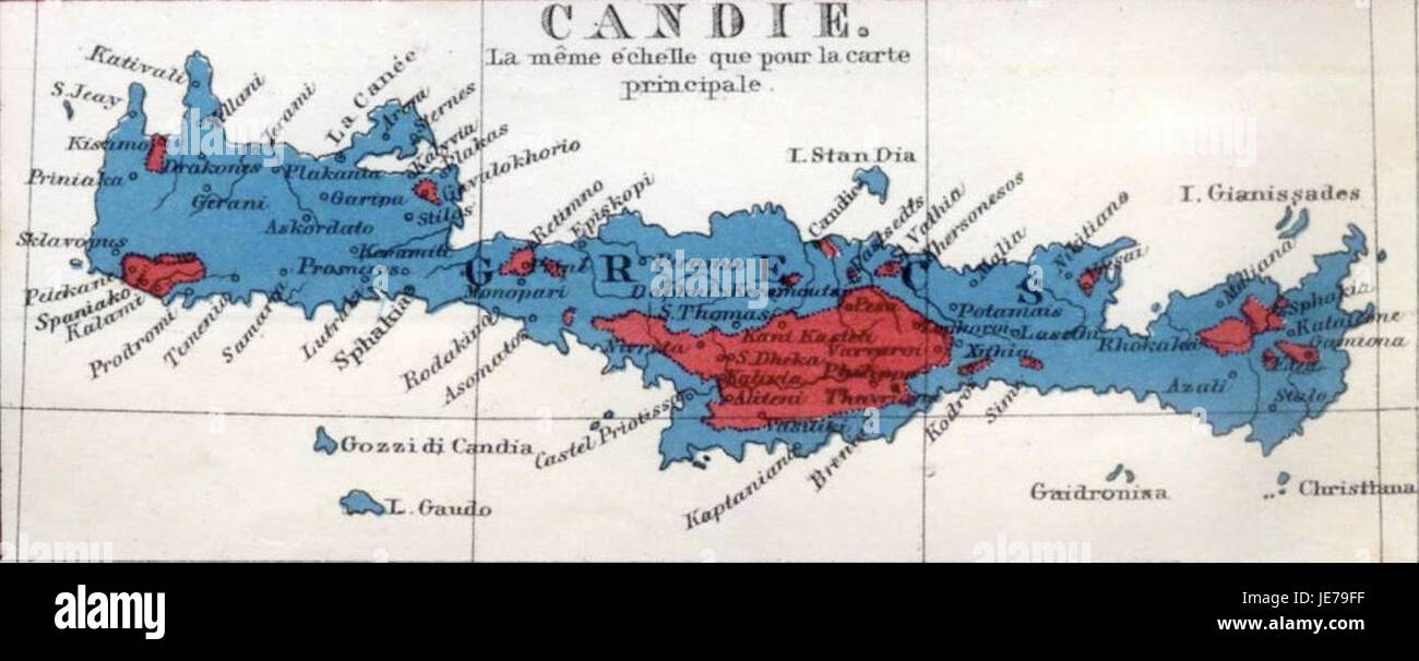 Vintage map of crete hi-res stock photography and images - Alamy