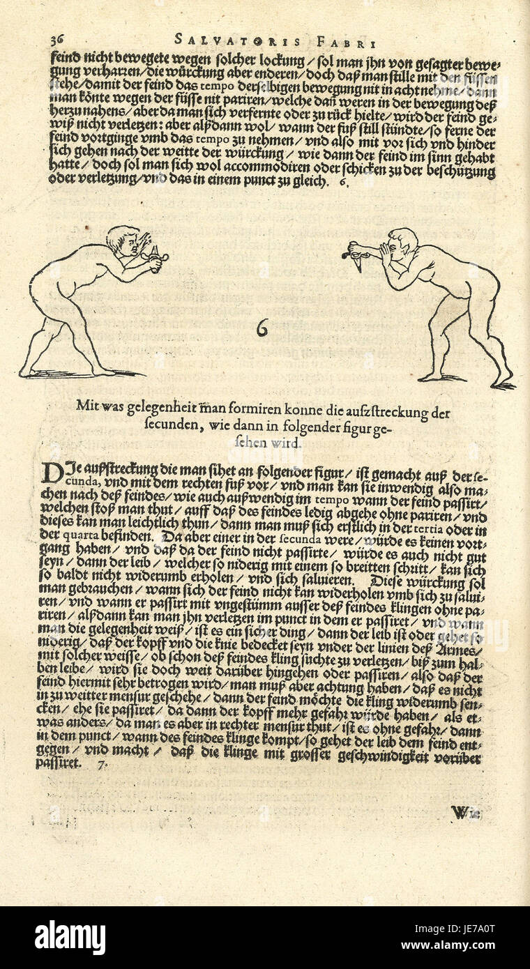 A page from 'De Fechten', an important historical manuscript by Fabri, detailing medieval ...