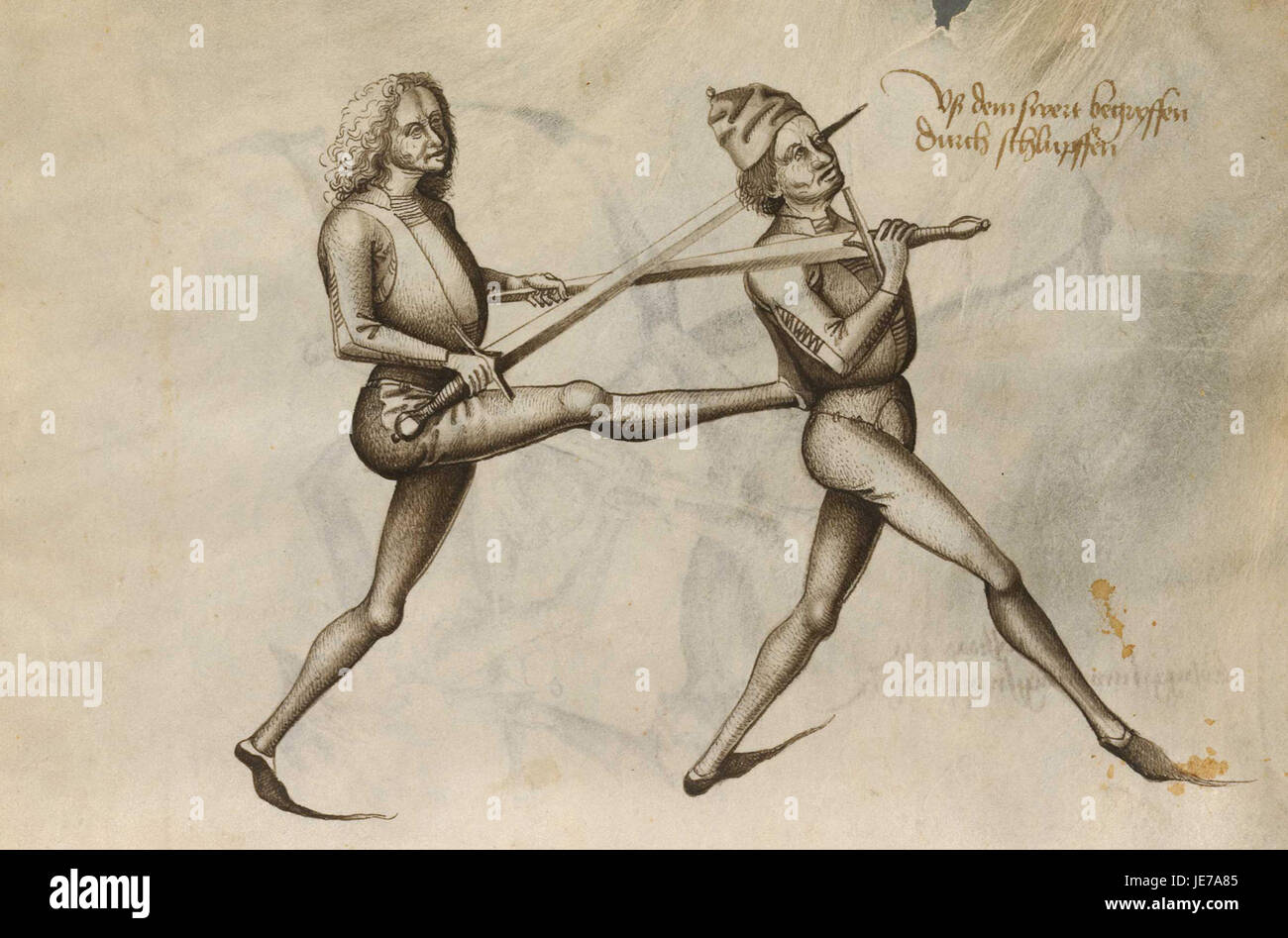 This illustration is from the 'Fechtbuch Talhoffer,' a historical German martial arts manual ...