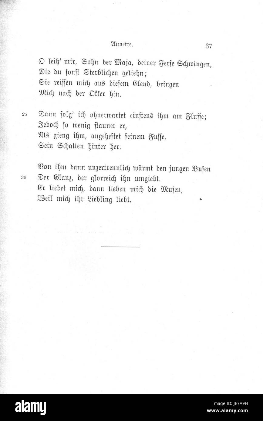 The piece 'De J W Goethe Annette Druck' features an excerpt from Johann ...