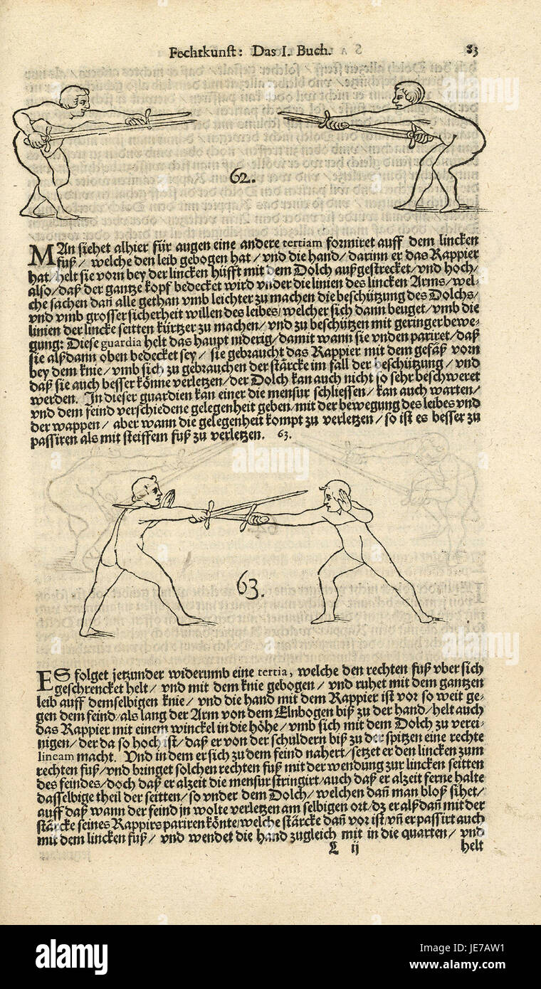 A page from 'De Fechten' by Fabri, focusing on historical European fencing techniques ...
