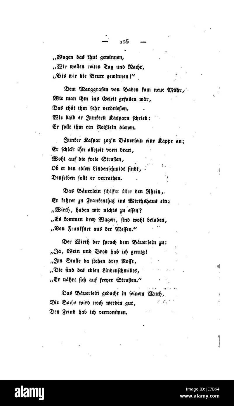 A page from 'Des Knaben Wunderhorn', a collection of German folk poetry ...