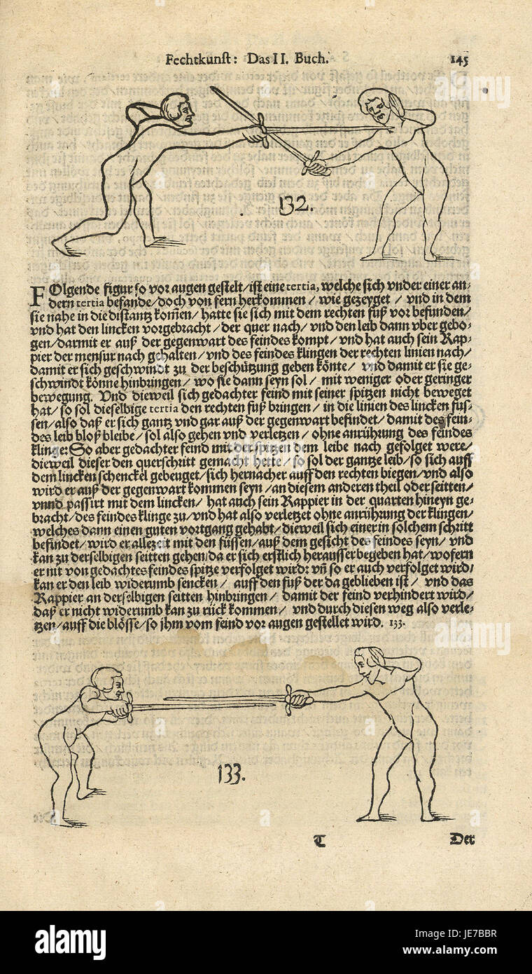 A page from 'De Fechten,' a 15th-century manuscript by Fabri, detailing ...