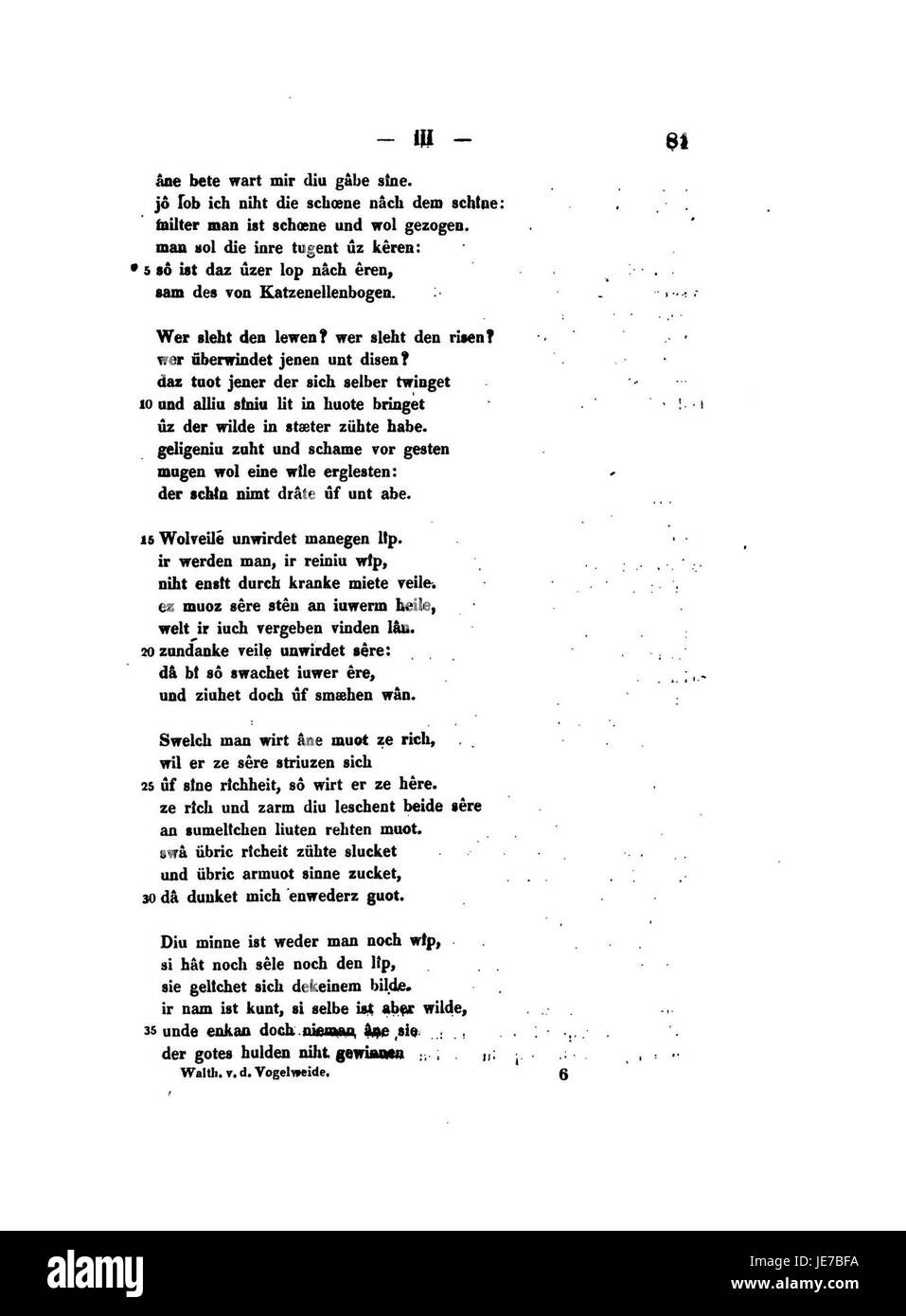 'Die Gedichte Walthers von der Vogelweide' is a collection of poems by ...