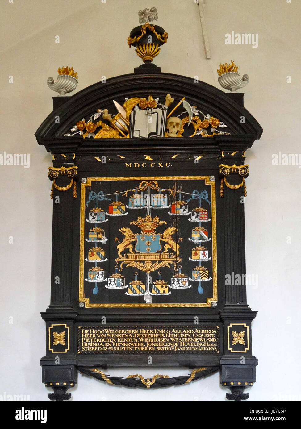The 'Kerk Uithuizen rouwbord' refers to a mourning plaque in the church ...