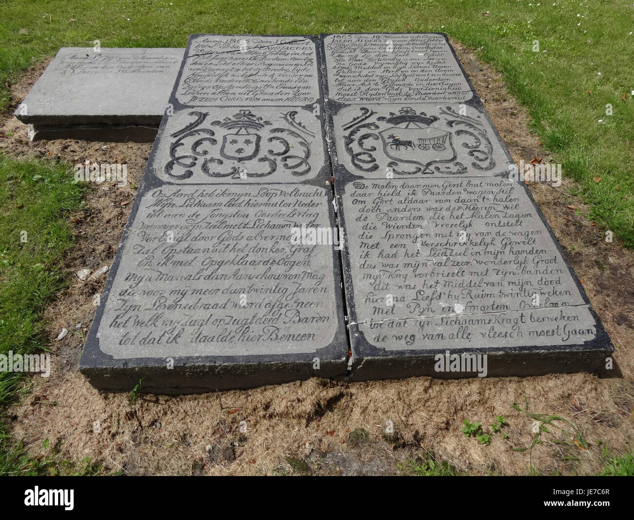 A photo of the gravestone at the Kerk in Uithuizermeeden, a village in ...