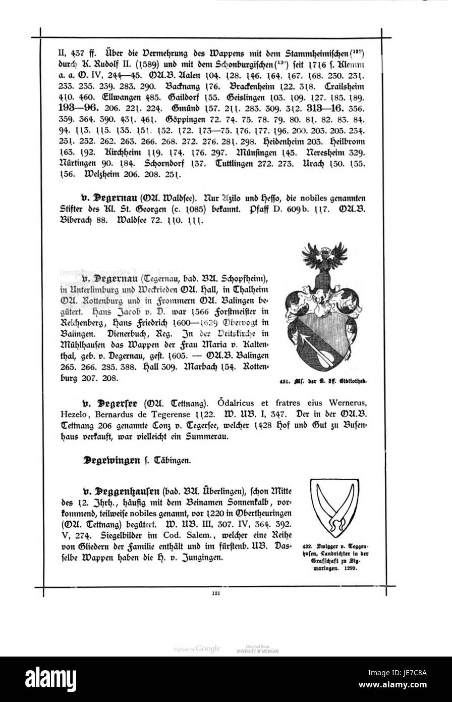 A historical book detailing the noble families and coats of arms of the ...