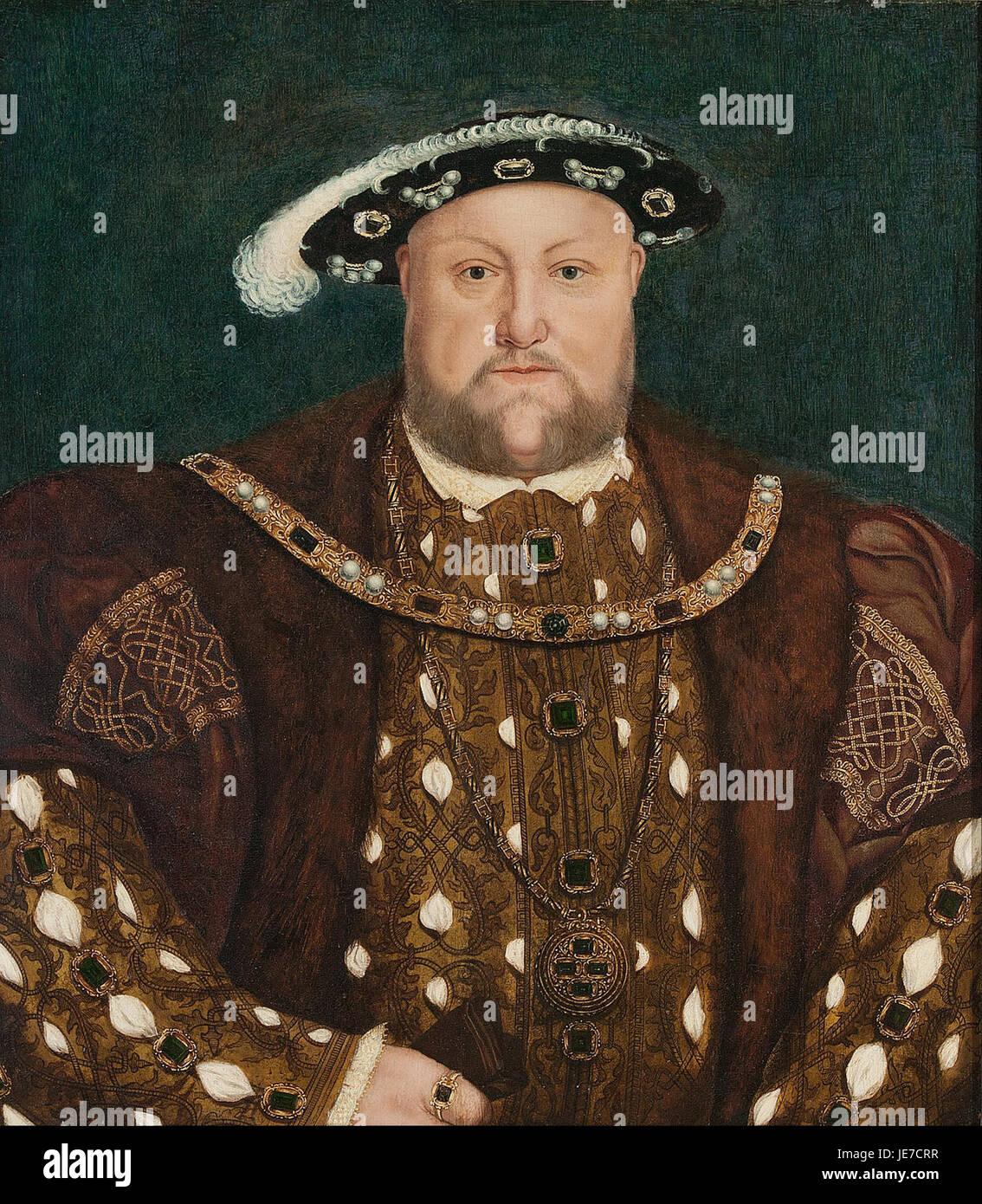A reproduction of Hans Holbein the Younger’s famous portrait of King ...
