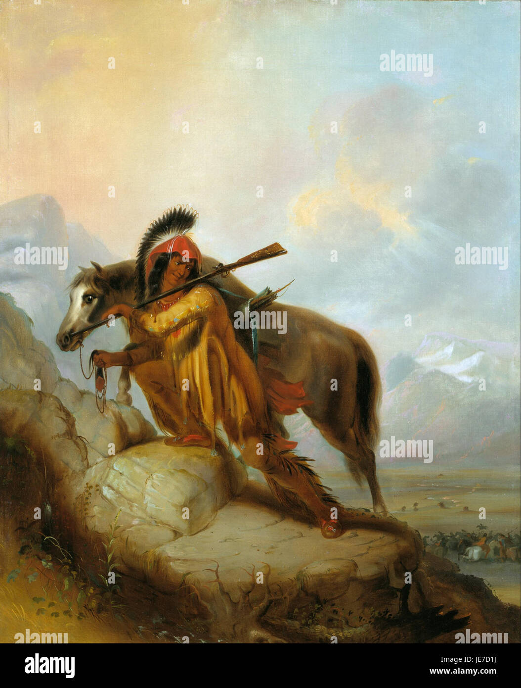 'The Scalplock' is a painting by American artist Alfred Jacob Miller ...