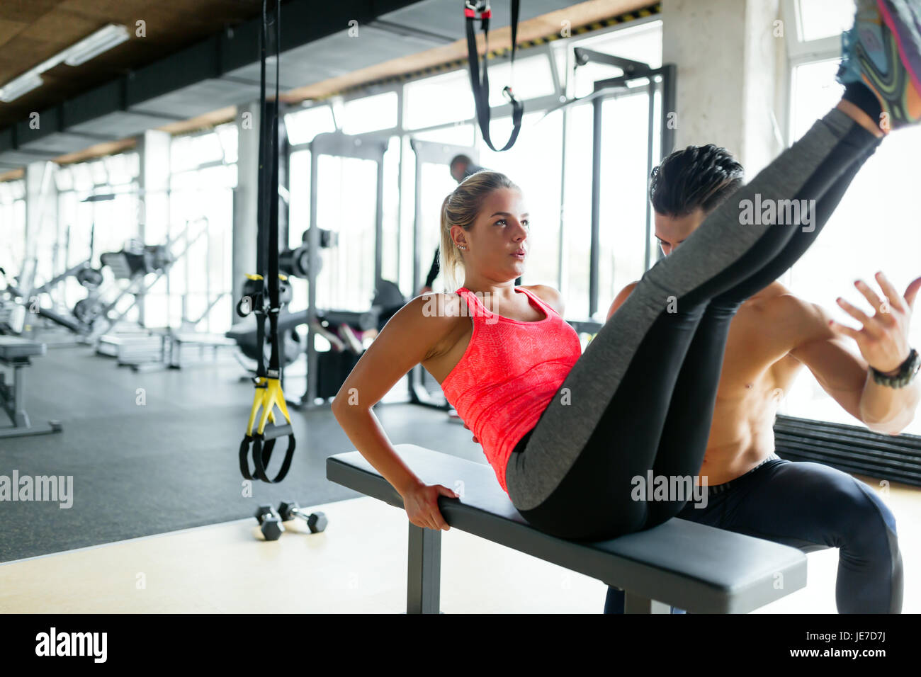 Working with her trainer hi-res stock photography and images - Alamy