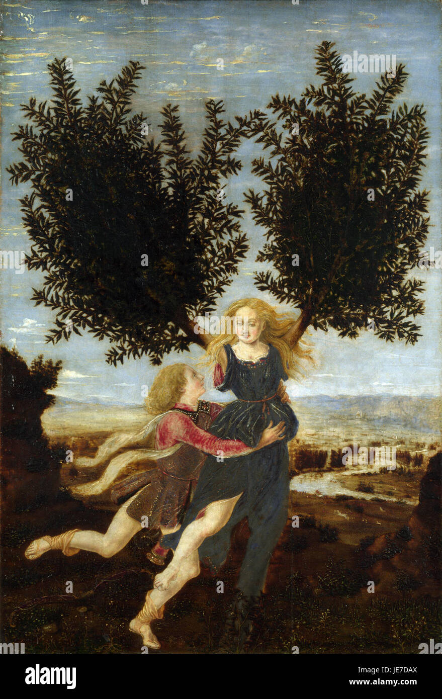 'Apollo and Daphne' by Antonio del Pollaiolo is a 15th-century painting ...